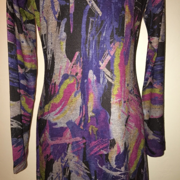 Nally & Millie | Dresses | Nally Millie Cold Color Paint Splatter Dress ...